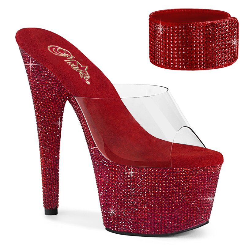 Pleaser BEJEWELED-712RS - Rubinrot | Crazy-Heels