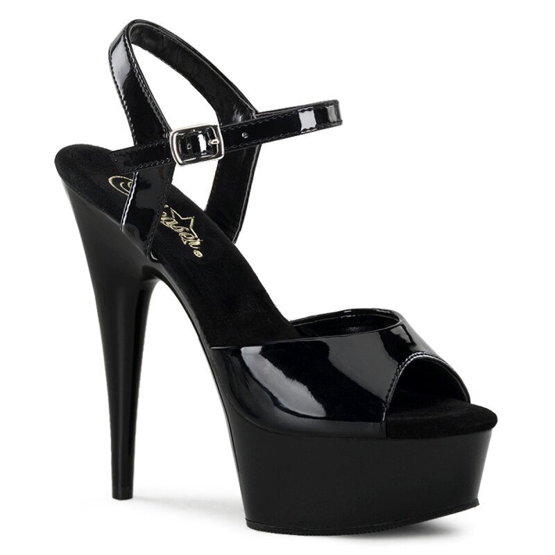 Pleaser DELIGHT-658 - PU Schwarz | Crazy-Heels