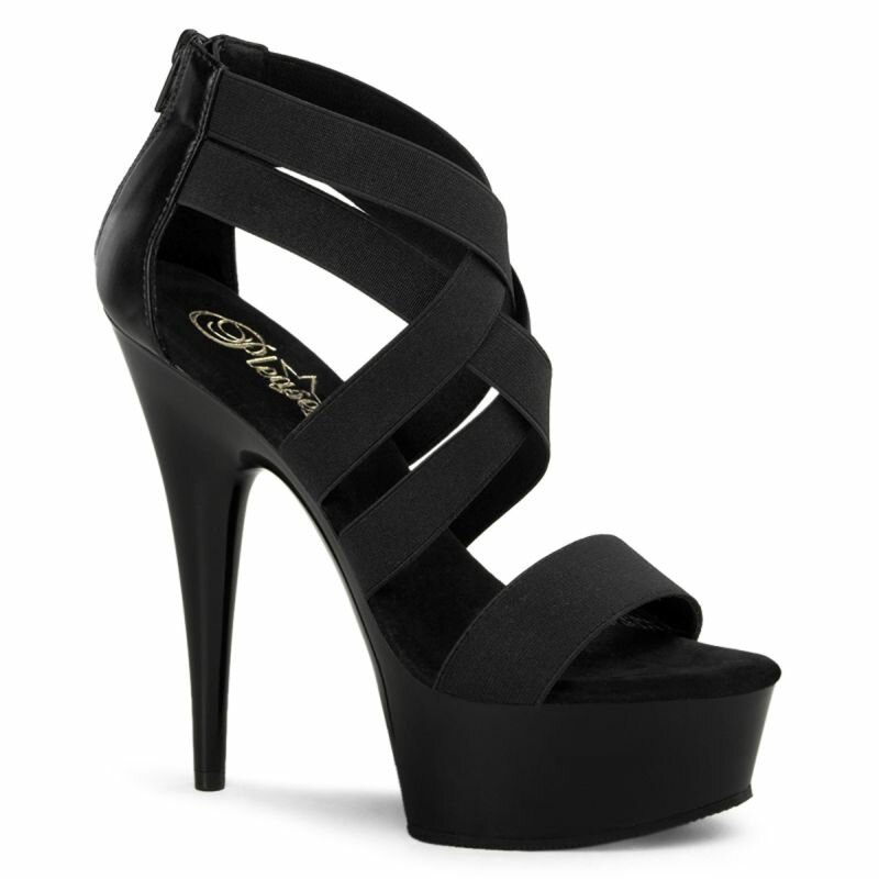 Pleaser DELIGHT-658 - PU Schwarz | Crazy-Heels