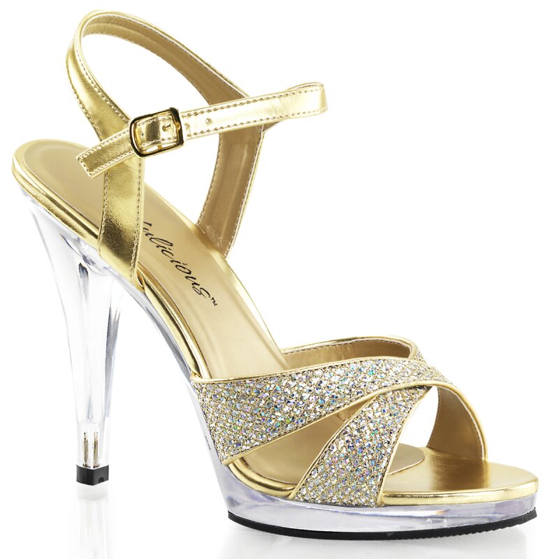 Fabulicious FLAIR-419G- Gold/Klar | Crazy-Heels