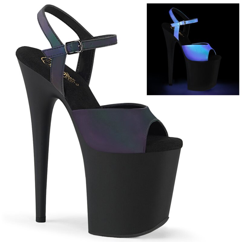 Pleaser FLAMINGO-809REFL - Green/Black | Crazy-Heels