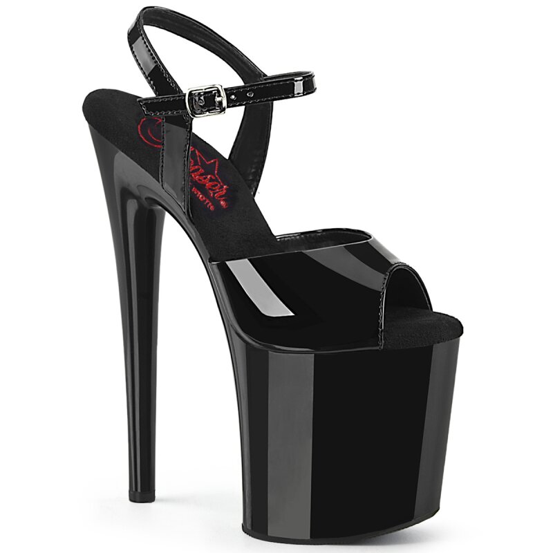 Pleaser FLAMINGO-868 - Lack Schwarz/Rot | Crazy-Heels