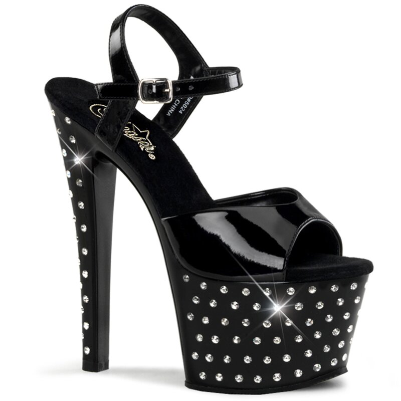 Pleaser STARDUST-709 - Patent Black | Crazy-Heels