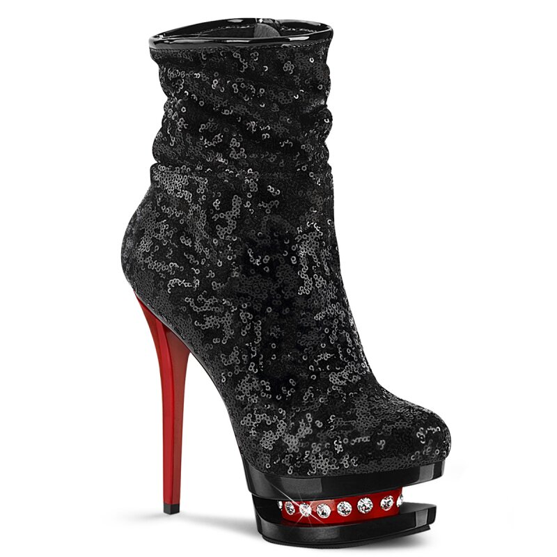 Pleaser BLONDIE-R-1020 - Pailetten Schwarz | Crazy-Heels