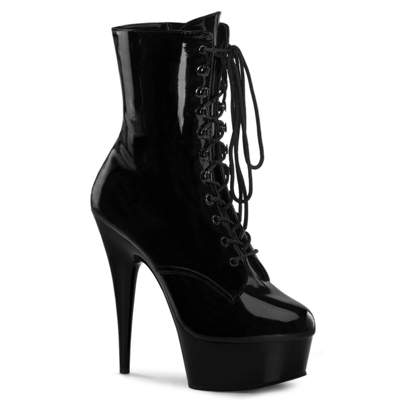 Pleaser DELIGHT-1012 - Lack Schwarz / Rot | Crazy-Heels
