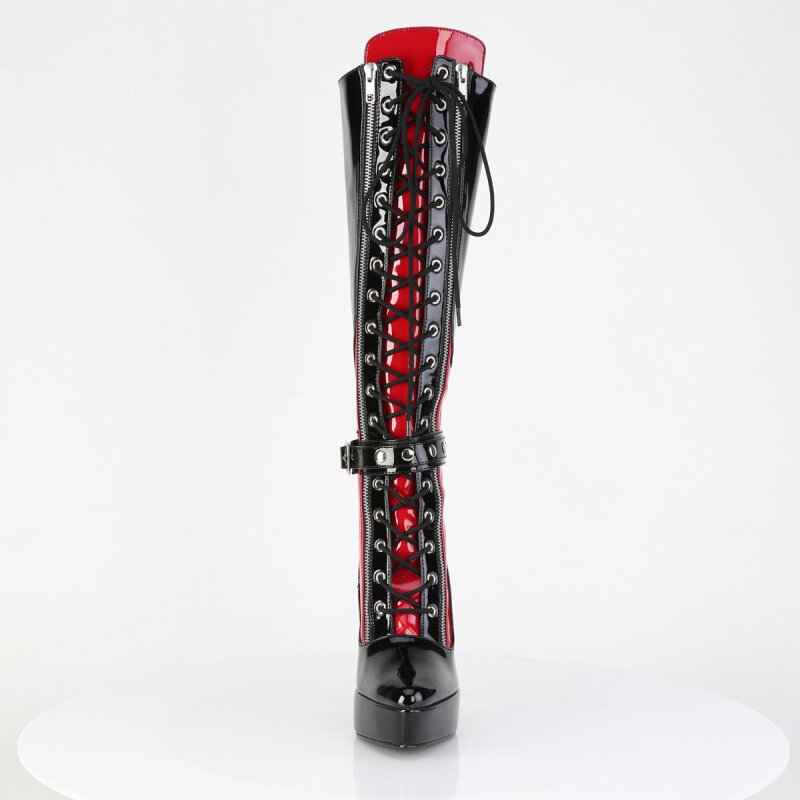 Devious INDULGE-2028 - Patent Black / Red | Crazy-Heels