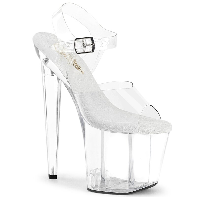Pleaser RAZZLE-808 - Weiß / Klar | Crazy-Heels